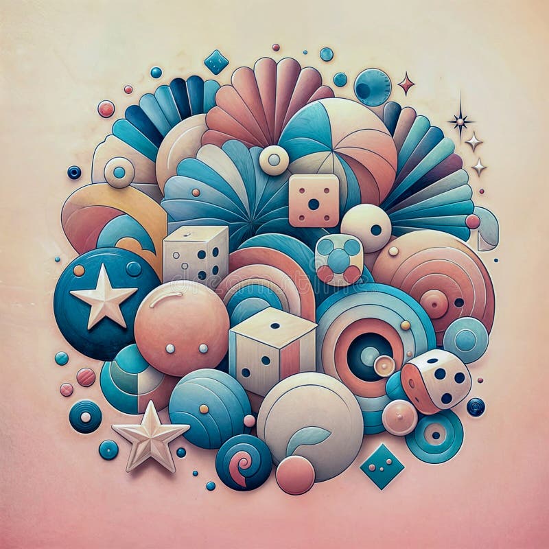 Vibrant Assortment of Geometric Shapes and Objects Stock Illustration ...