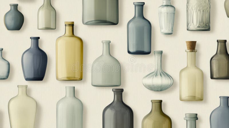 A Vibrant Assortment of Glass Bottles in Diverse Shapes and Sizes ...