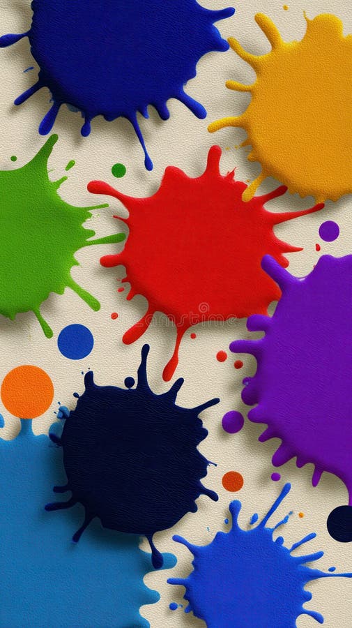 Vibrant Assortment of Paint Splatters in Primary Colors Across a ...
