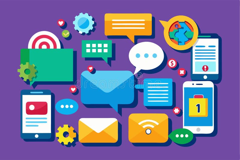 A Vibrant Assortment of Phone Message Icons Representing Diverse ...