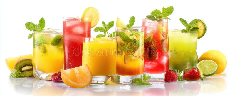 The Vibrant Assortment of Refreshing Fruit Cocktails and Beverages in ...