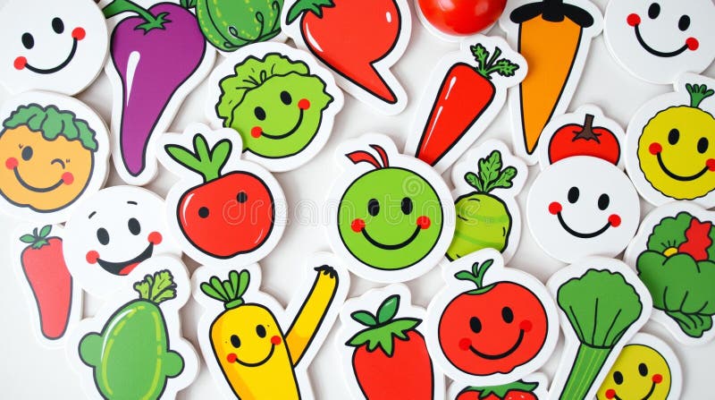 Happy Vegetables! a Cheerful Collection of Colorful Veggie Stickers ...