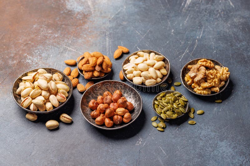 A Vibrant Assortment of Various Nuts, Including Almonds, Walnuts ...