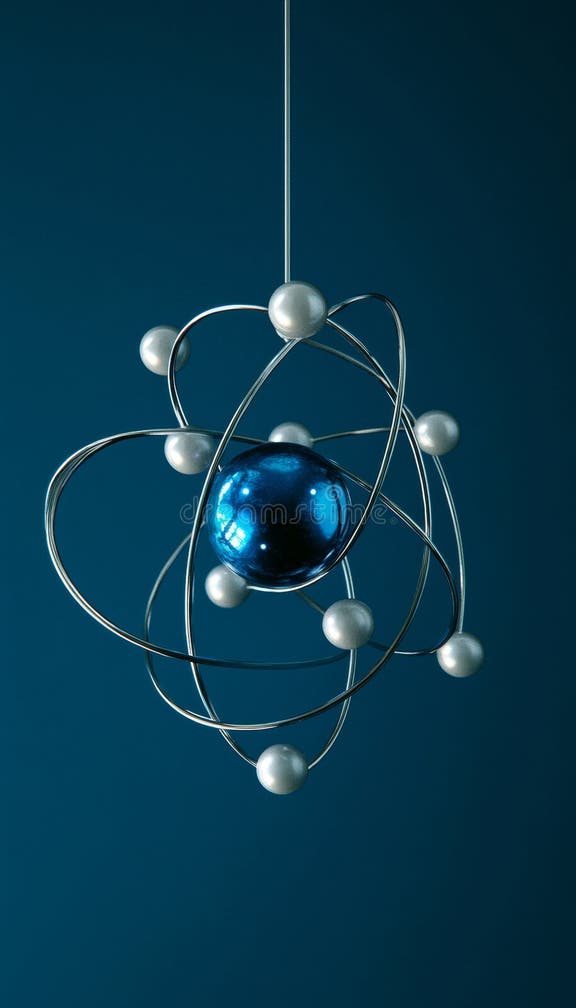Vibrant Atomic Model Illustration Featuring Orbiting Electrons and ...
