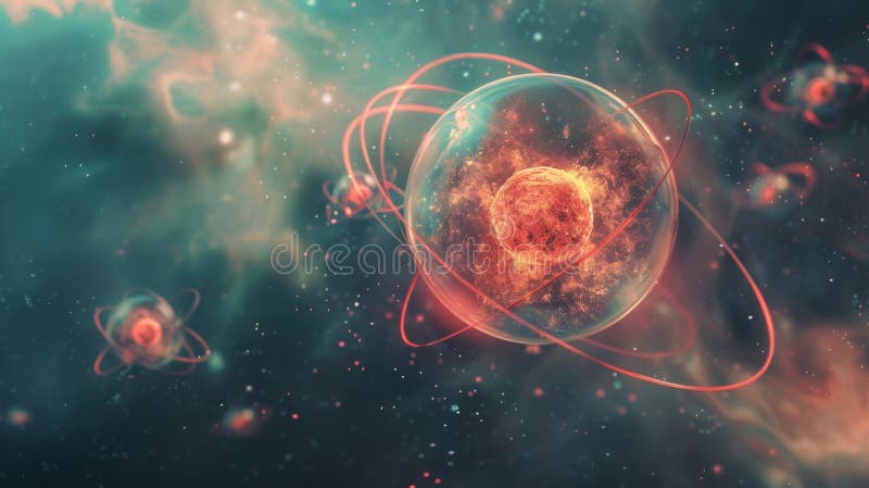 Vibrant Atomic Particles and Energy Illustration - Quantum Mechanics ...