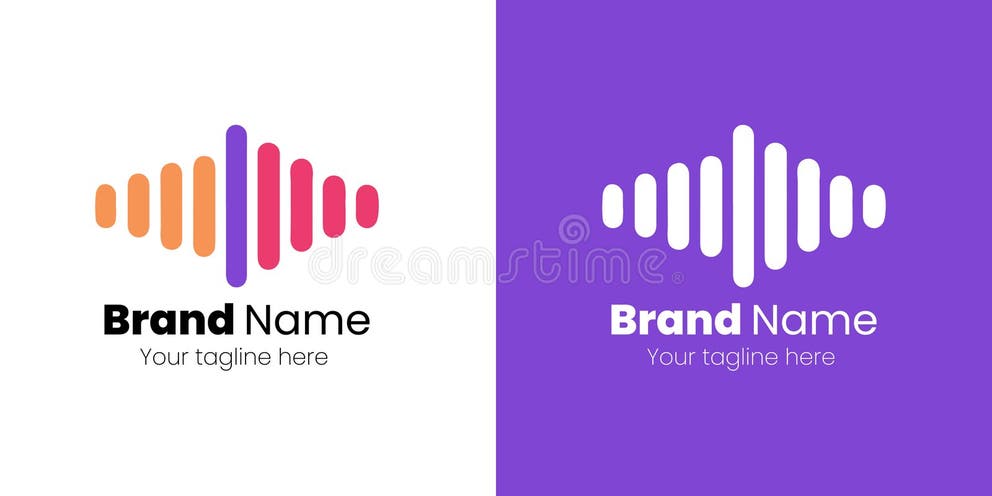 Vibrant Audio Logo Design Template Stock Vector - Illustration of ...