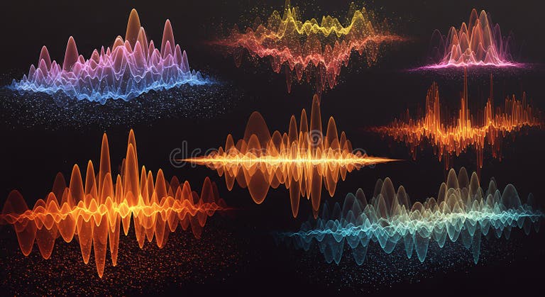 Vibrant Audio Waveforms Visualizing Sound Frequency and Digital ...