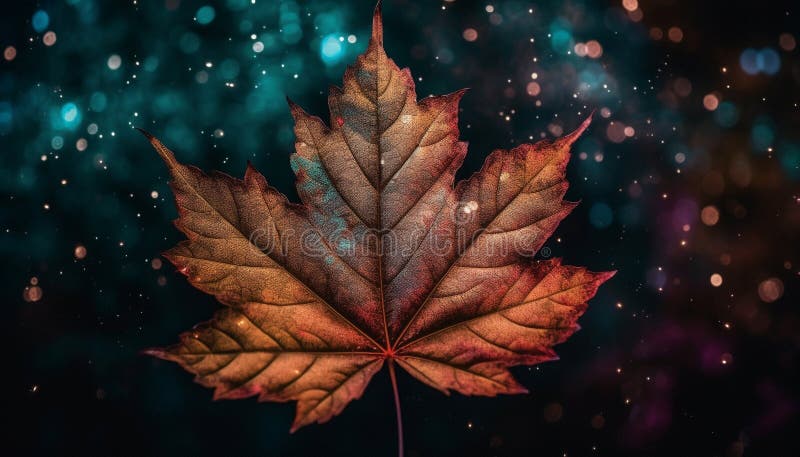 Vibrant Autumn Colors Falling from Maple Tree Generated by AI Stock ...