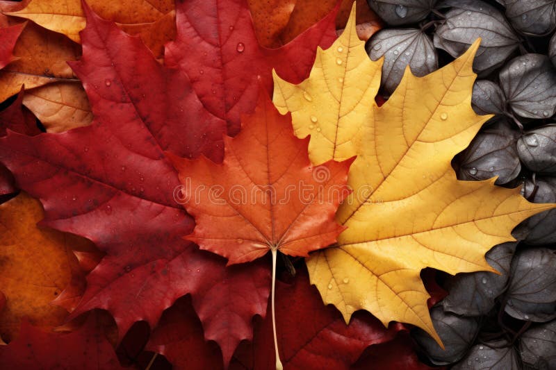 Vibrant Autumn Leaf Colors Background Stock Image - Image of flora ...