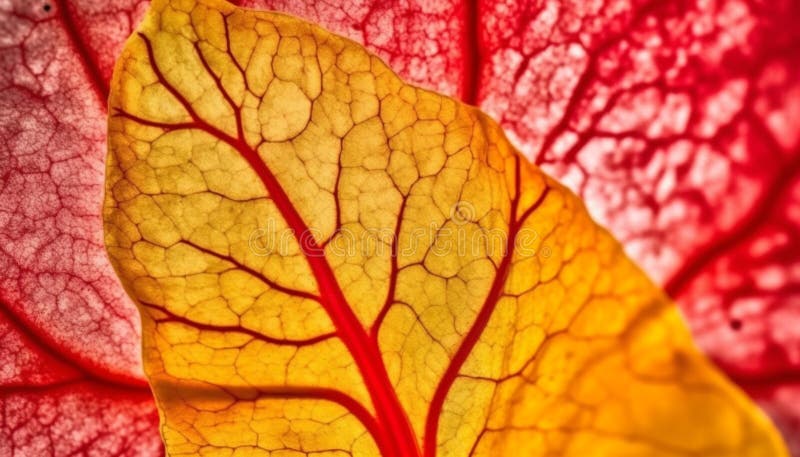 Vibrant Autumn Leaf Veins Create Organic Pattern on Multi Colored ...
