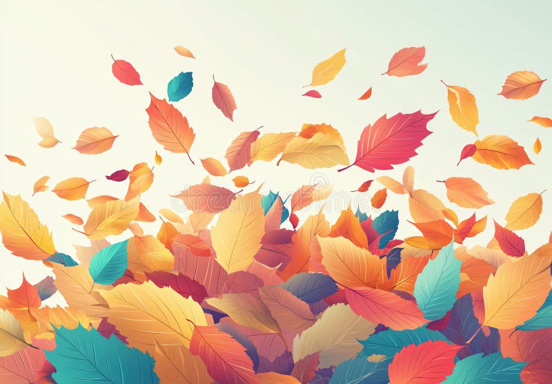 Vibrant Autumn Leaves Falling Background High Quality Image Stock ...