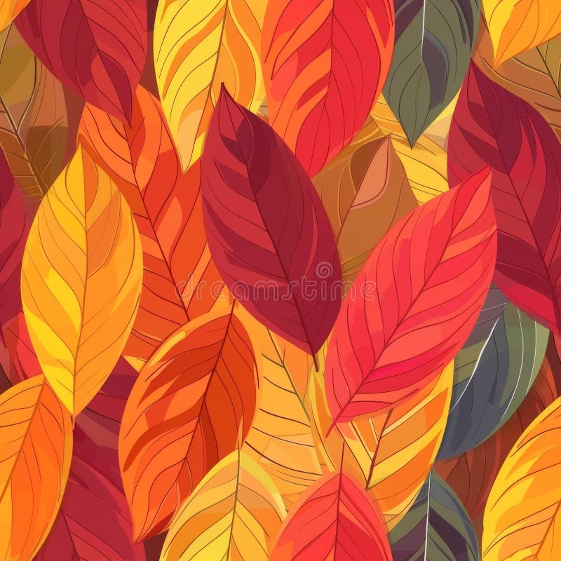 Vibrant Autumn Leaves Pattern for Seasonal Backgrounds Stock Photo ...
