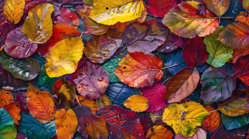 Vibrant Autumn Leaves Scatter Across a Woodland Setting. Stock ... Vibrant Autumn Leaves Scatter Across a Woodland Setting. Stock ...