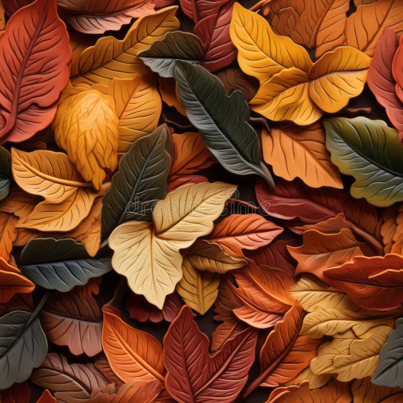 Vibrant Autumn Leaves Texture Background Wallpaper Abstract Design ...