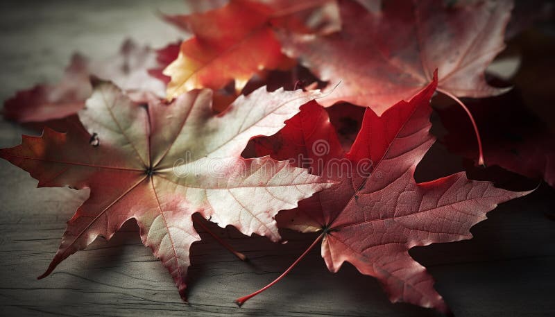 Vibrant Autumn Maple Leaf Falls on Dry Forest Floor Backdrop Generated ...