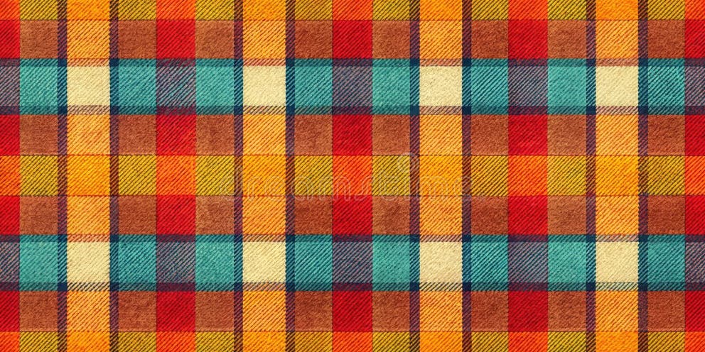 Vibrant Autumnal Plaid Fabric Texture a Seamless Repeat Pattern for ...