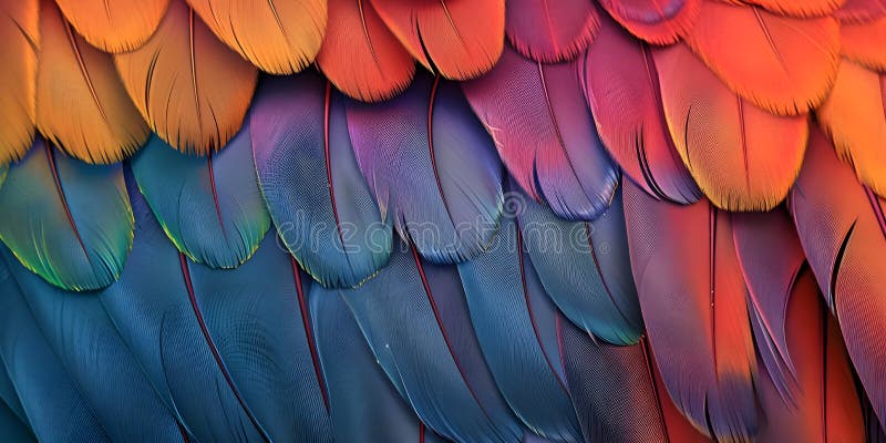 Vibrant Avian Plumage Texture Background, Colorful Feathered Bird ...