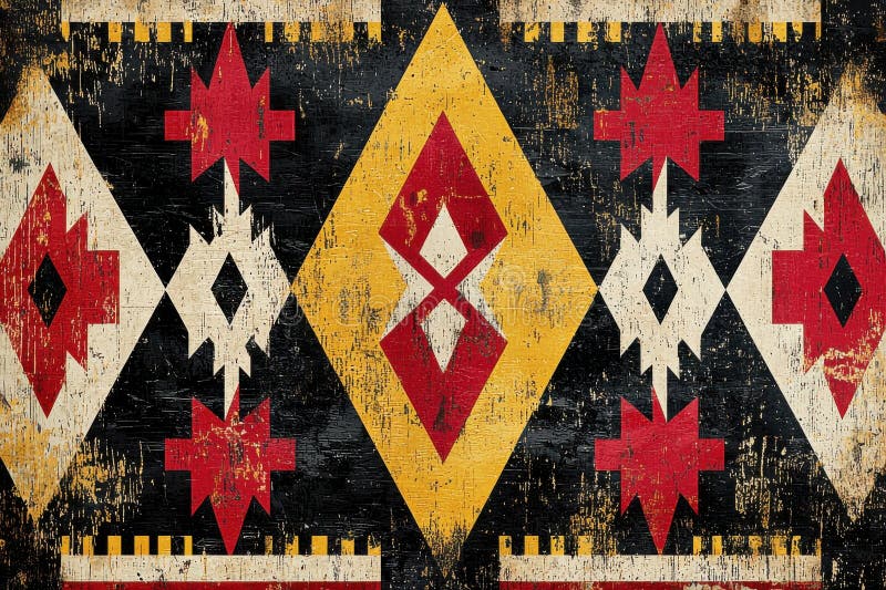 Vibrant Aztec-Inspired Pattern with Bold Geometry and Rustic Texture ...