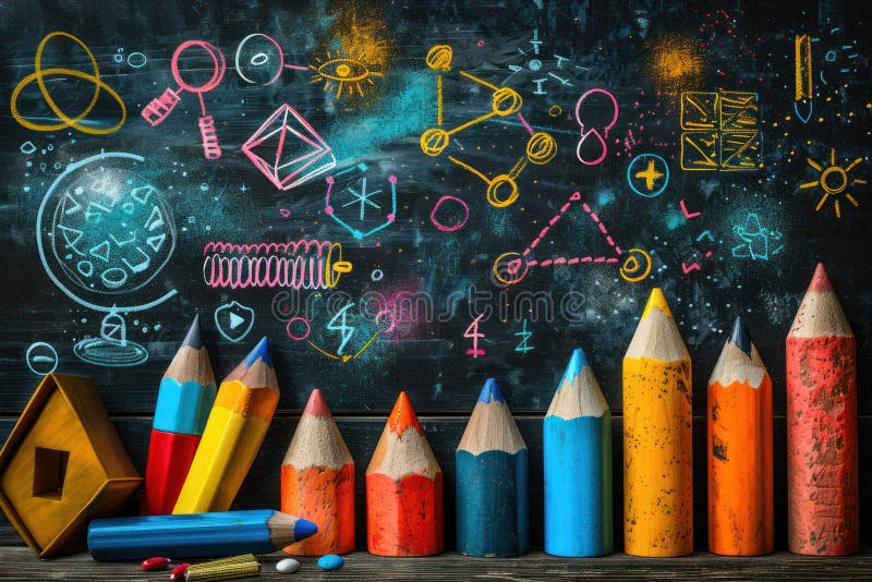 Vibrant Back To School Background with Colorful Geometric Shapes and ...