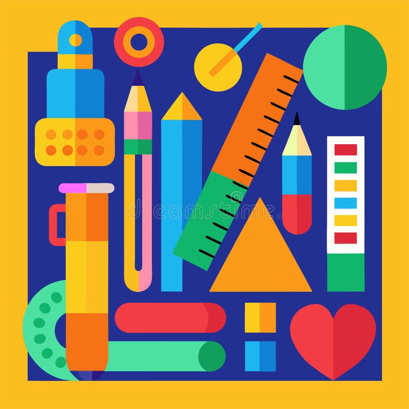 Vibrant Back To School Vector Illustrations for Creative Projects Stock ...
