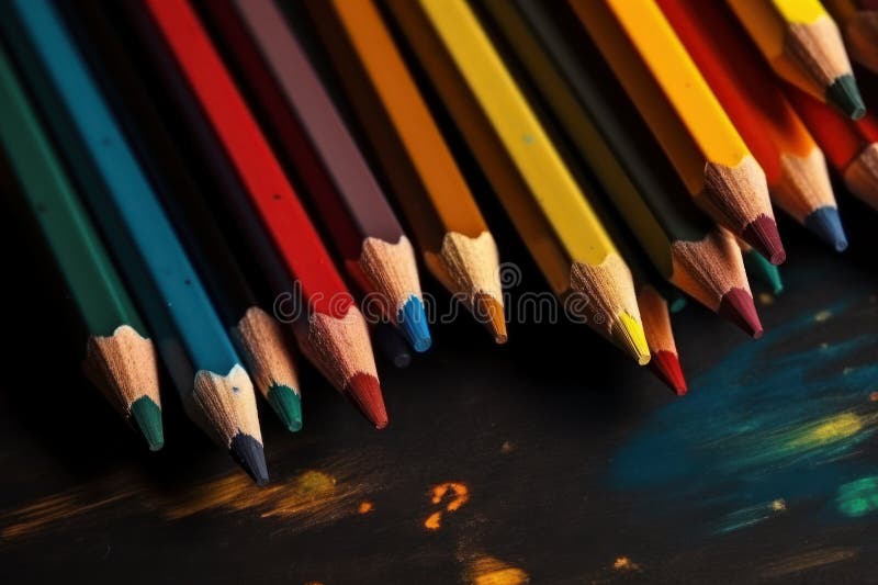 Vibrant Background with Colorful Pencils AI Generated Stock ...