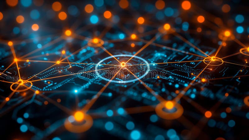 Vibrant Background of Connection Colorful Nodes, Global Business ...