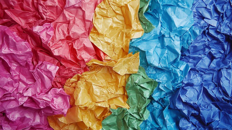 Group of Colorful Crumpeled Paper Background Stock Illustration ...