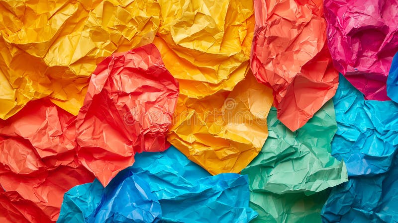 Group of Colorful Crumpeled Paper Background Stock Illustration ...