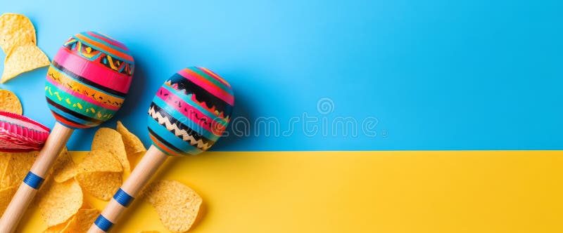 Vibrant Background Featuring an Array of Colorful Mexican Fiesta Items ...