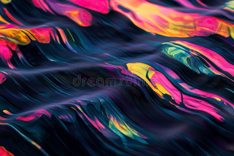 A Vibrant Background Featuring Bold, Neon-colored Wave Patterns Over a ...