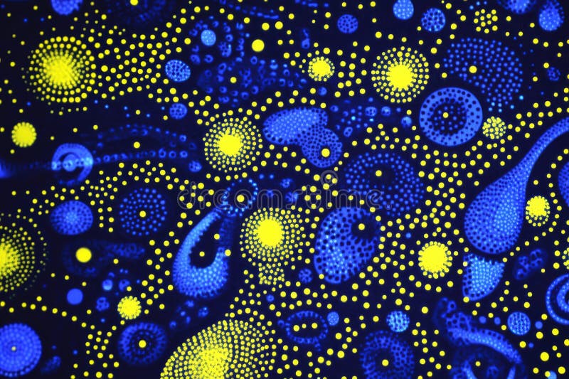 A Vibrant Background Featuring Glowing Dots in Blue and Yellow, Forming ...