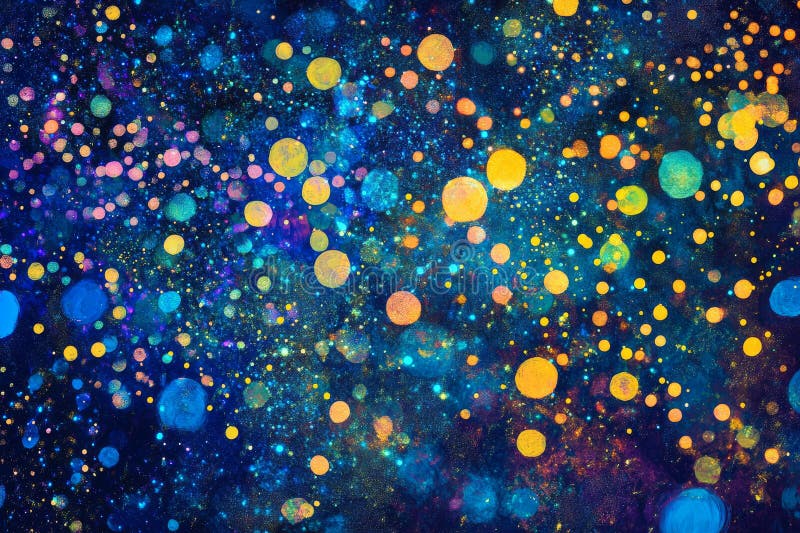 A Vibrant Background Featuring Glowing Dots in Blue and Yellow, Forming ...