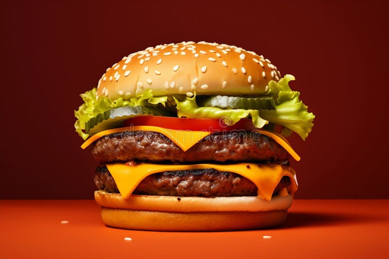 Vibrant Background Featuring an Isolated Cheeseburger, Generative Ai ...