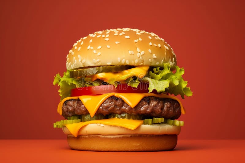 Vibrant Background Featuring an Isolated Cheeseburger, Generative Ai ...