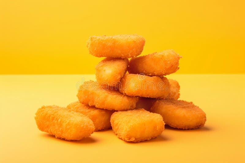 Vibrant Background Featuring an Isolated Chicken Nugget, Generative Ai ...