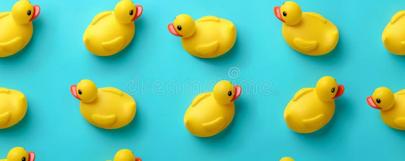 A Vibrant Background Featuring Yellow Rubber Ducks in a Repeating ...