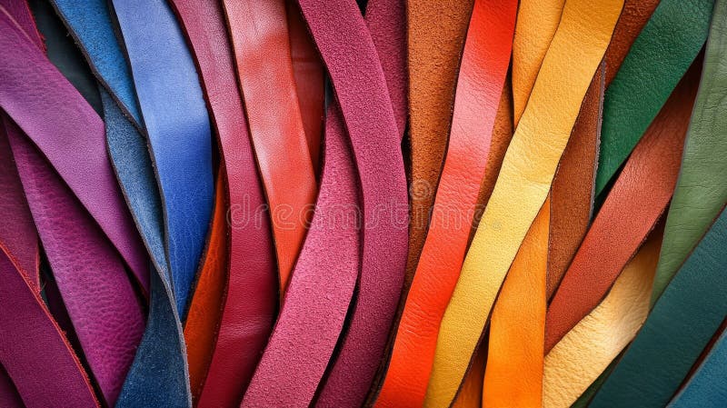 A Vibrant Background Image Featuring Various Colorful Leather Strips ...