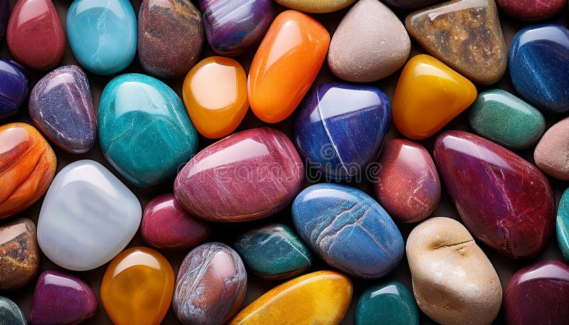 A Vibrant Background Made Up of an Array of Colorful Natural Stones ...