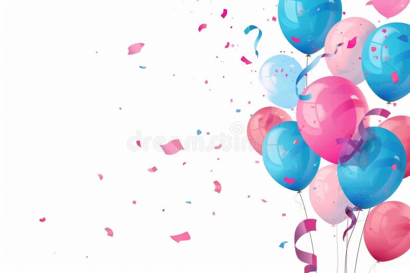 Vibrant Balloons with Confetti Falling Around Them, Perfect for ...