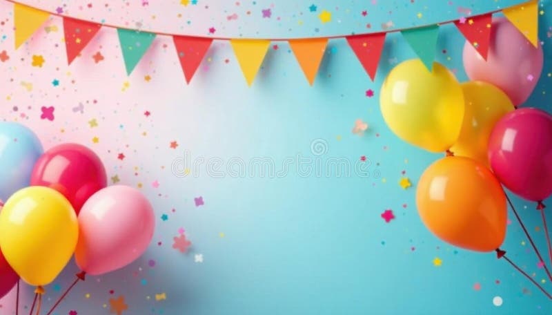 Vibrant Balloons Flags, Celebratory Backdrop, Happy, Pattern Stock ...