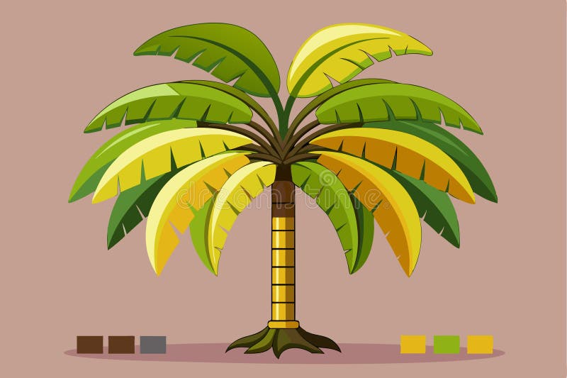 A Vibrant Banana Tree Displays Its Large Green and Yellow Leaves ...