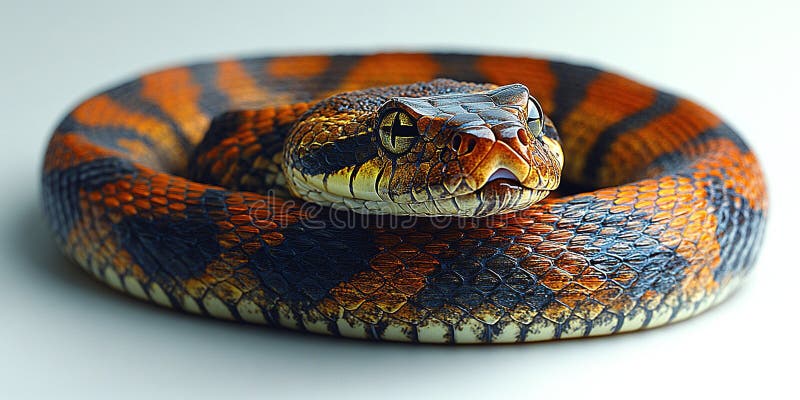 Vibrant Banded Snake Resting on a Smooth Surface in a Well-lit ...