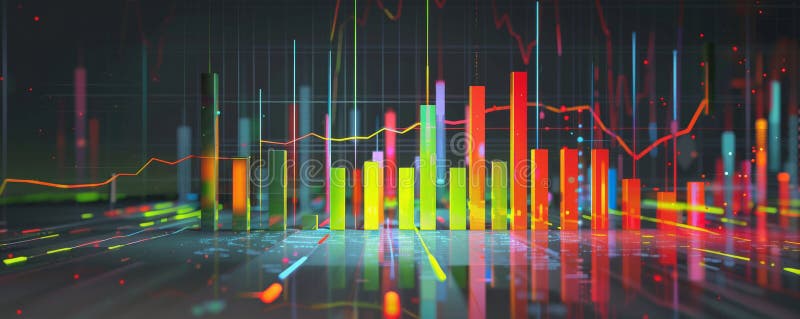 A Vibrant Bar Chart with Green Bars Climbing Higher and Red Bars ...