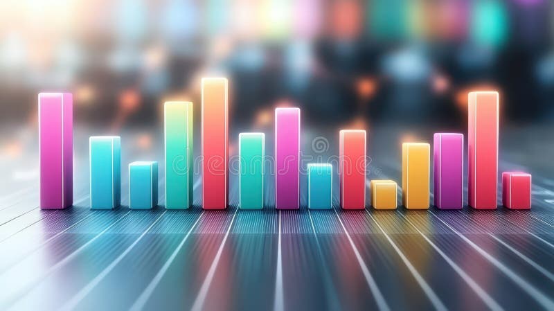Vibrant Bar Chart Visualization, Data Analysis, Growth Trends, and ...