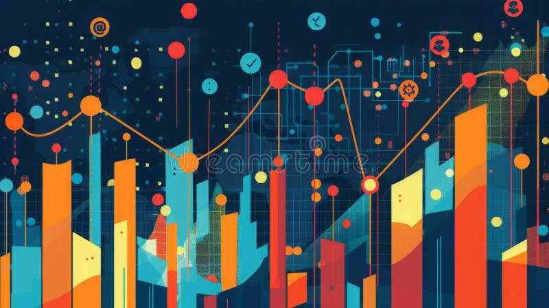 Colorful Bar Chart Graphic, Art Stock Photo - Image of visualization ...