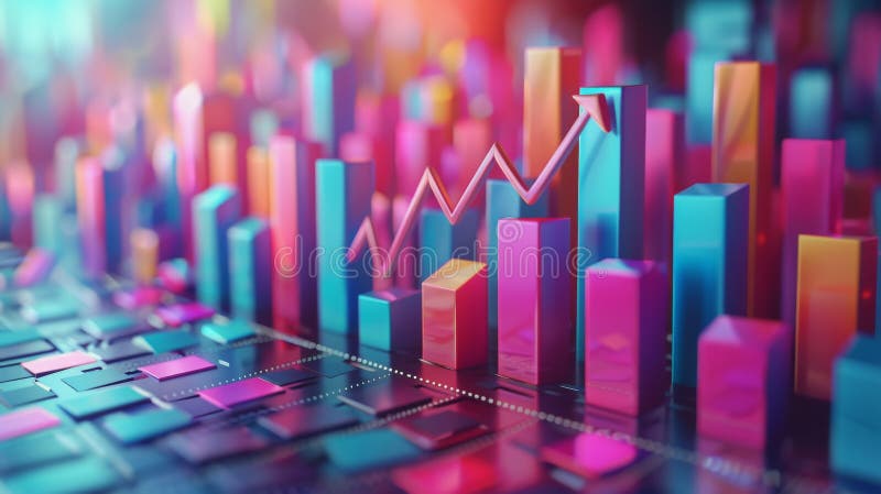 Colorful Bar Graph Illustrating Growth on Modern Digital Interface with ...