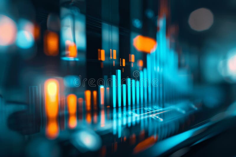 Vibrant Bar Graphs and Digital Metrics Illustrate Data Analytics ...