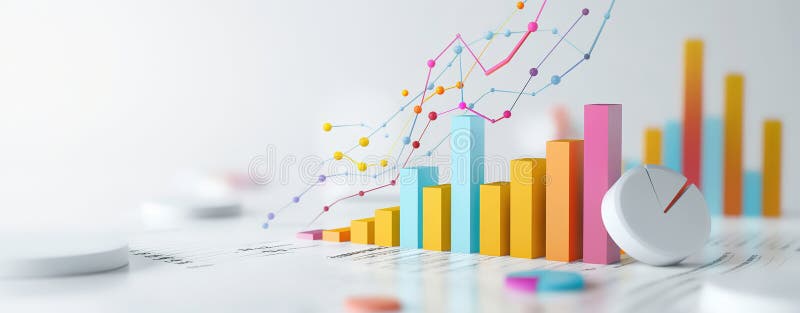 Vibrant Bar Graphs of Financial Growth Stock Image - Image of business ...