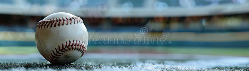 Vibrant Baseball with Dynamic Blur Effect in an Empty Stadium, Sharp ...