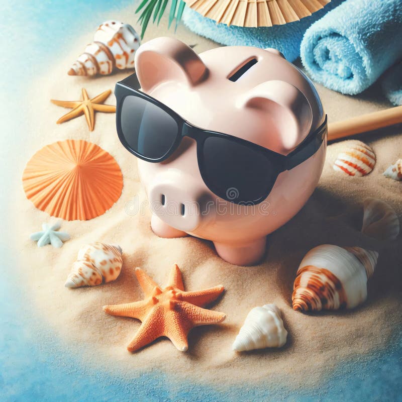 Vibrant Beach-themed Setup with Blurred Central Object Stock ...